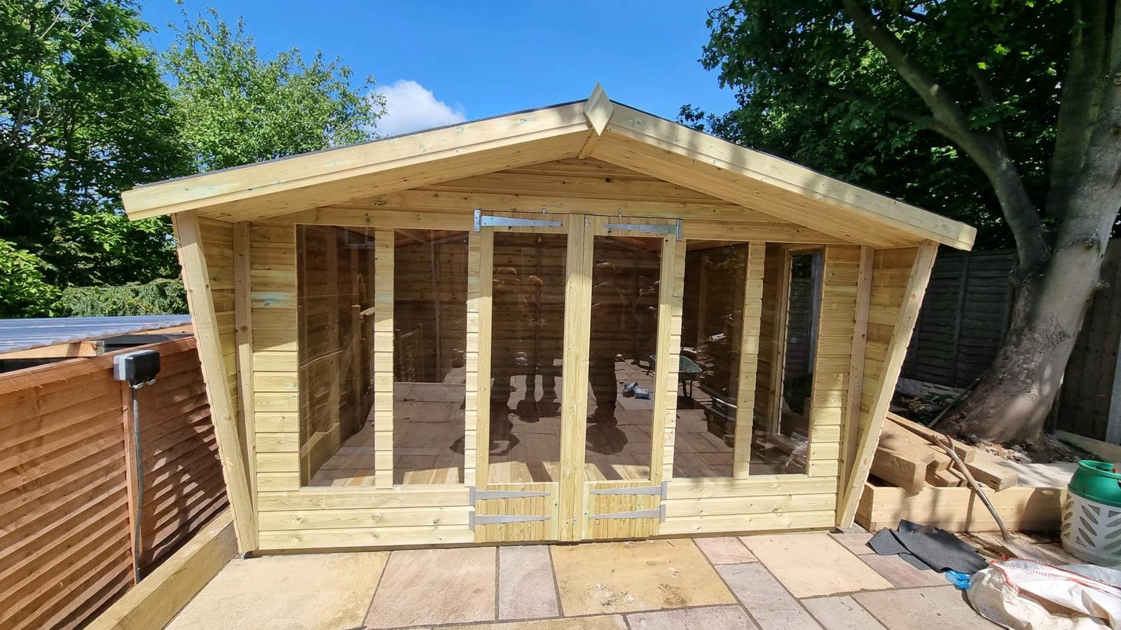 Tanalised Apex Summerhouse - Long windows – AT Sheds
